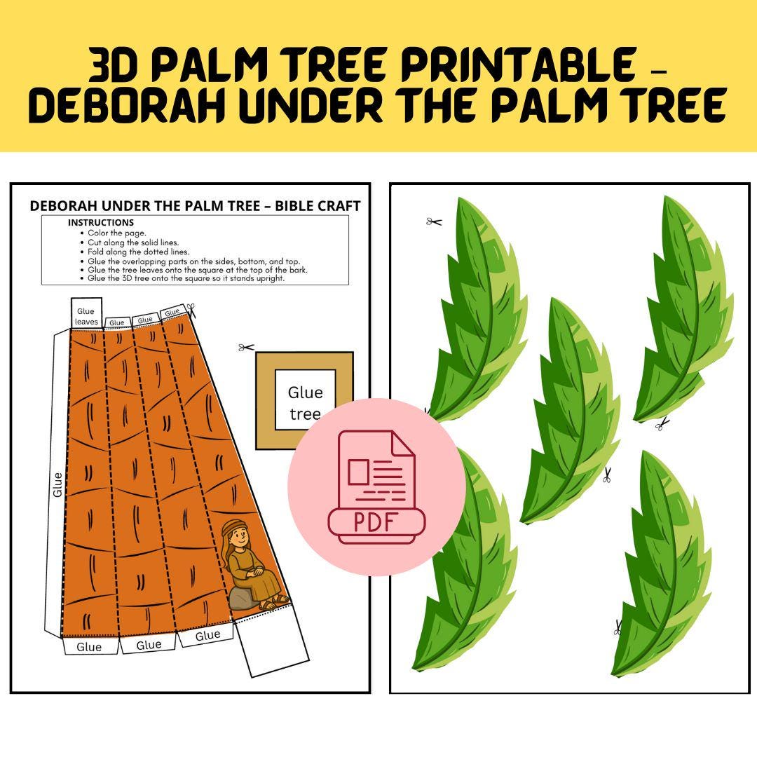 Deborah Under the Palm Tree – 3D Printable Bible Craft, Judges Activity ...