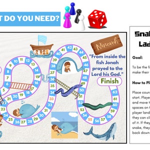Jonah and the Big Fish Game, Activities for Kids, Chutes Snakes and ...