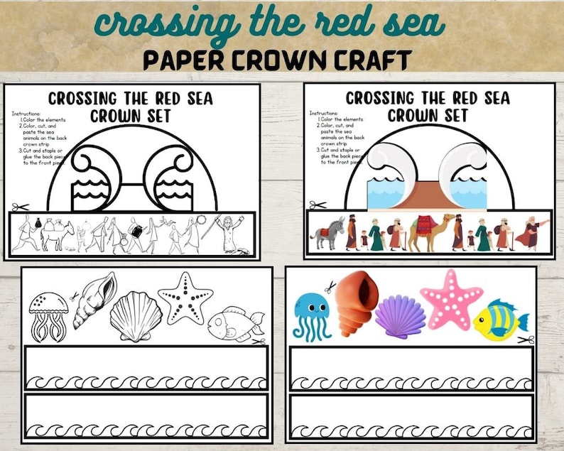 Crossing the Red Sea , Paper Crown Activity, Printable, Bible Craft for ...