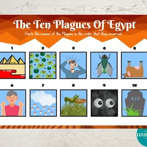 The Ten Plagues of Egypt Printable, Bible Activity for Kids, Old ...
