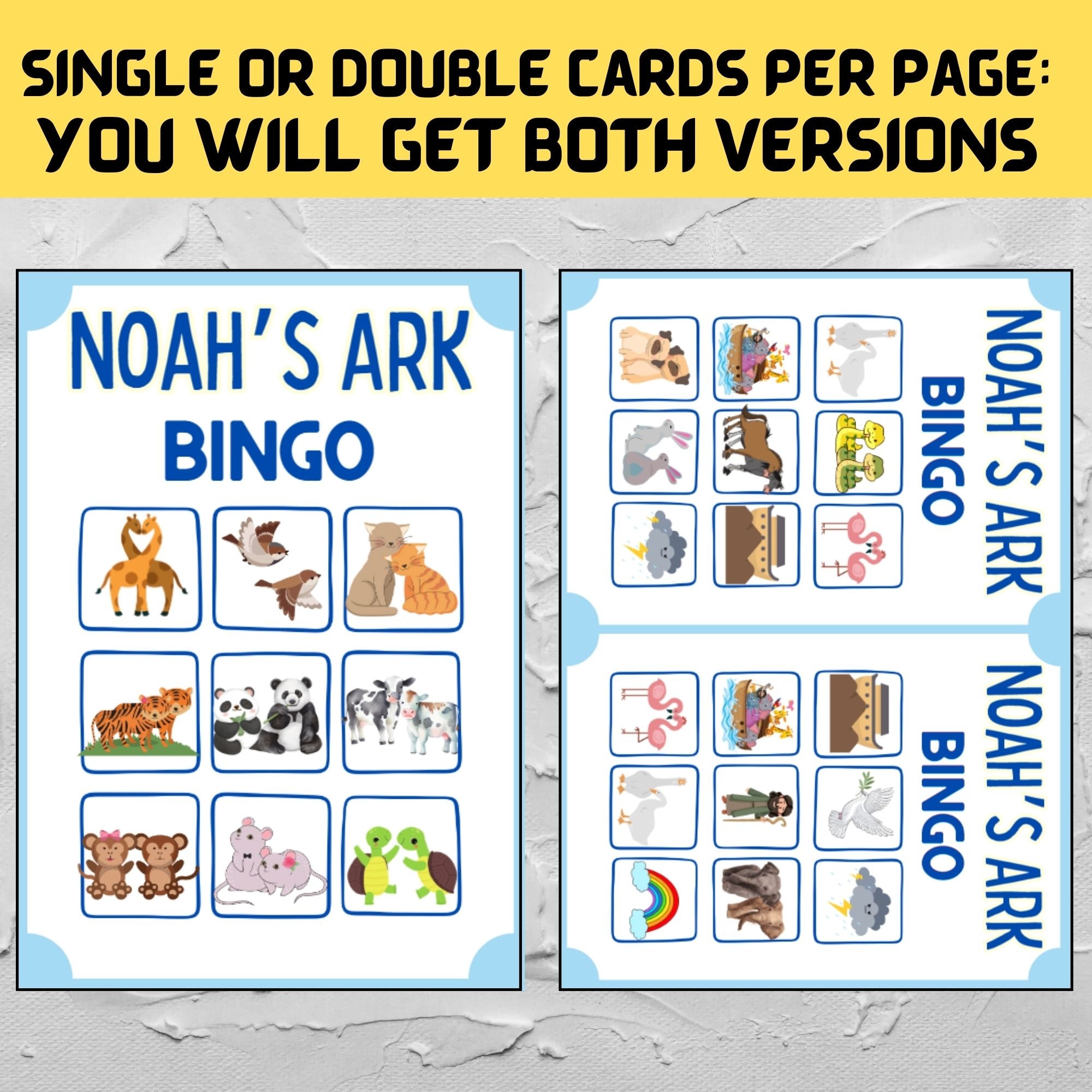 Noah's Ark Bingo Printable, Bible Activity for Kids, Genesis Old ...