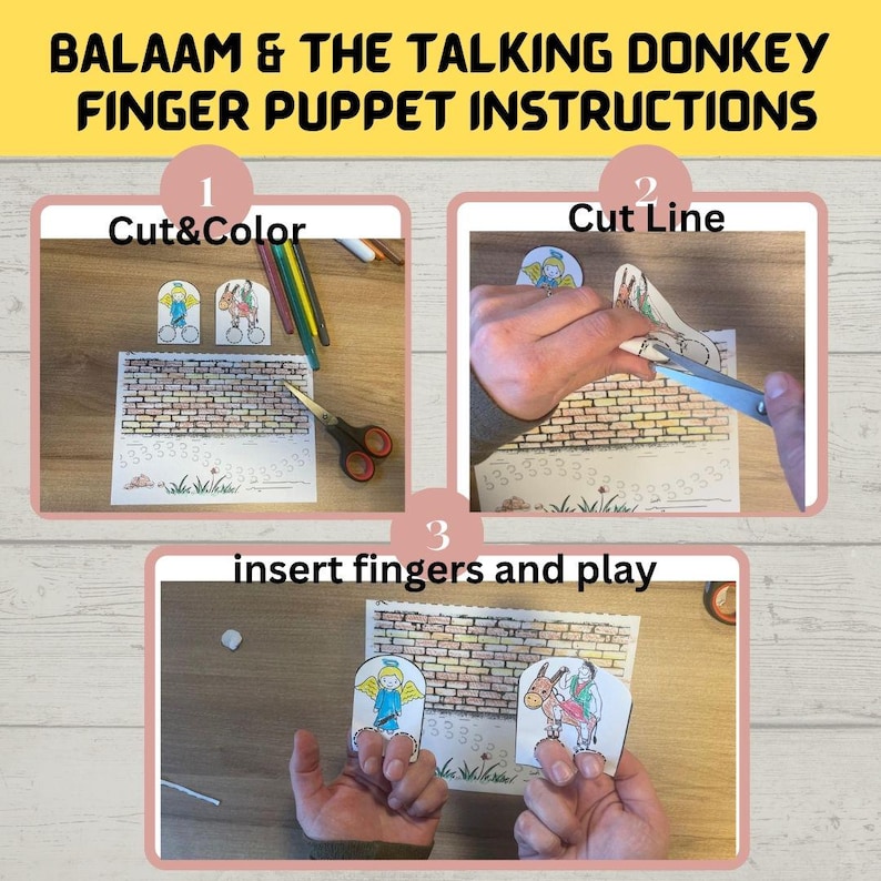 Balaam's Talking Donkey, Printable Finger Puppets , Bible Lesson for ...