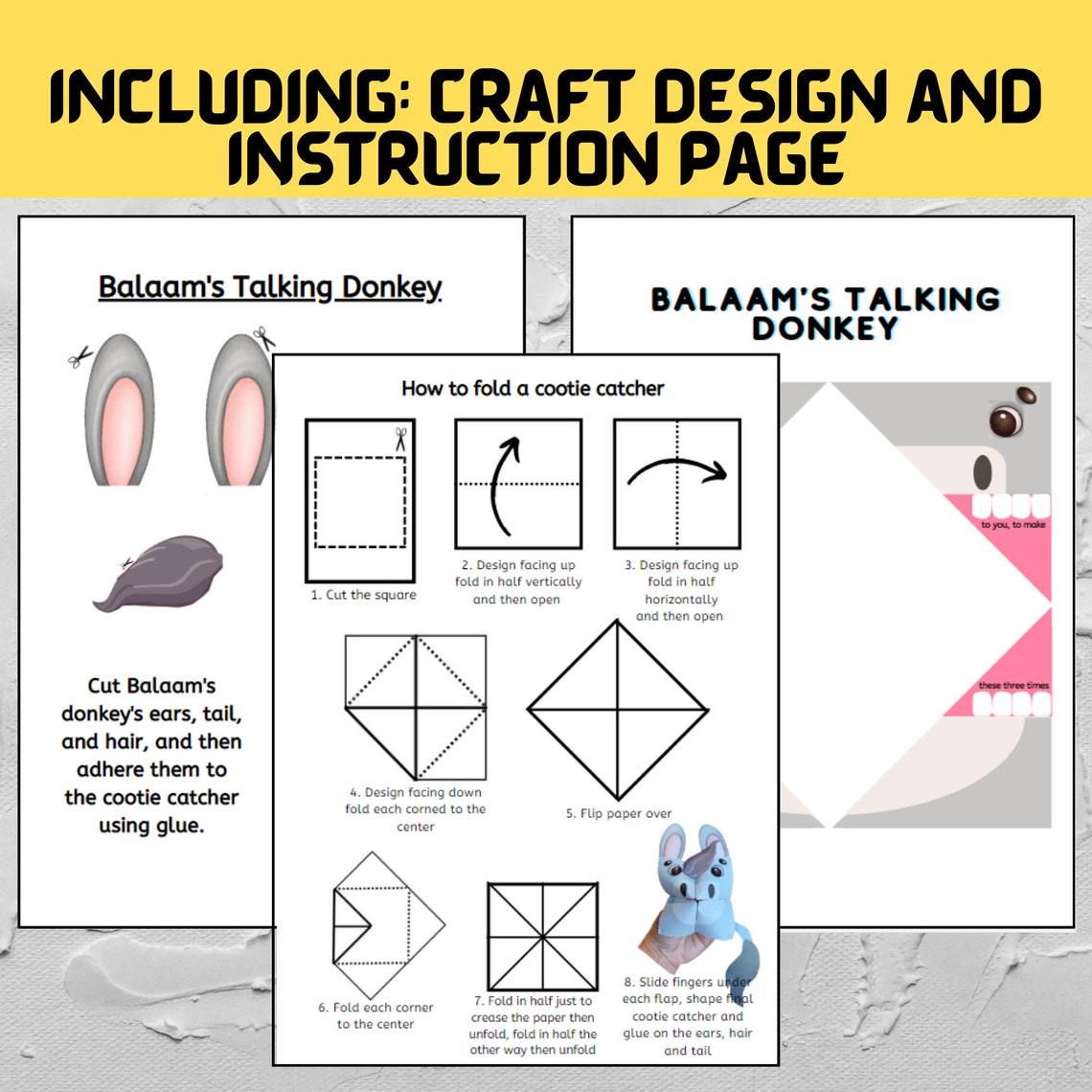 Balaam's Talking Donkey, Cootie Catcher , Bible Lesson for Kids ...