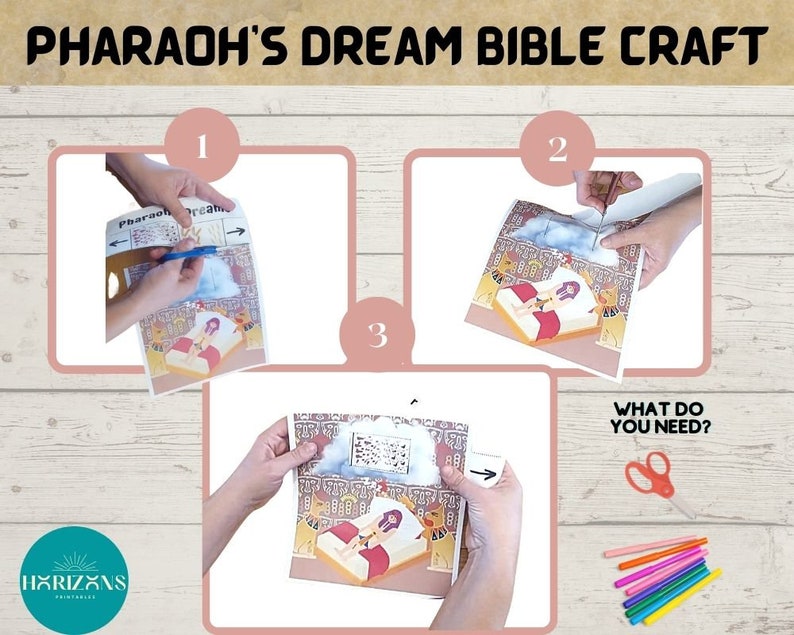 Pharaoh's Dream Craft Printable, Bible Activity for Kids, Genesis Old ...