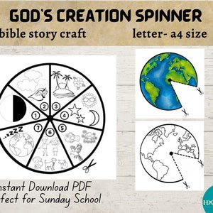 Gods 7 Days Creation Sunday School Craft, Bible Story Activities for ...