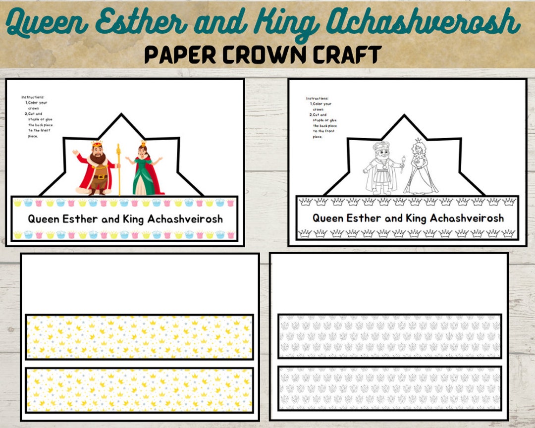 Queen Esther, Paper Crown Activity, Printable, Bible Craft for Kids ...
