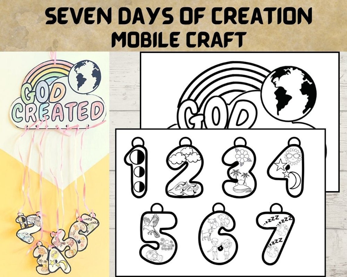 7 Days of Creation Printable, Bible Activity for Kids, Genesis Old ...