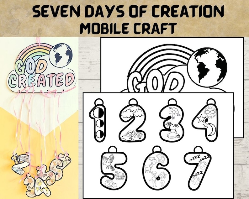 7 Days of Creation Printable, Bible Activity for Kids, Genesis Old ...