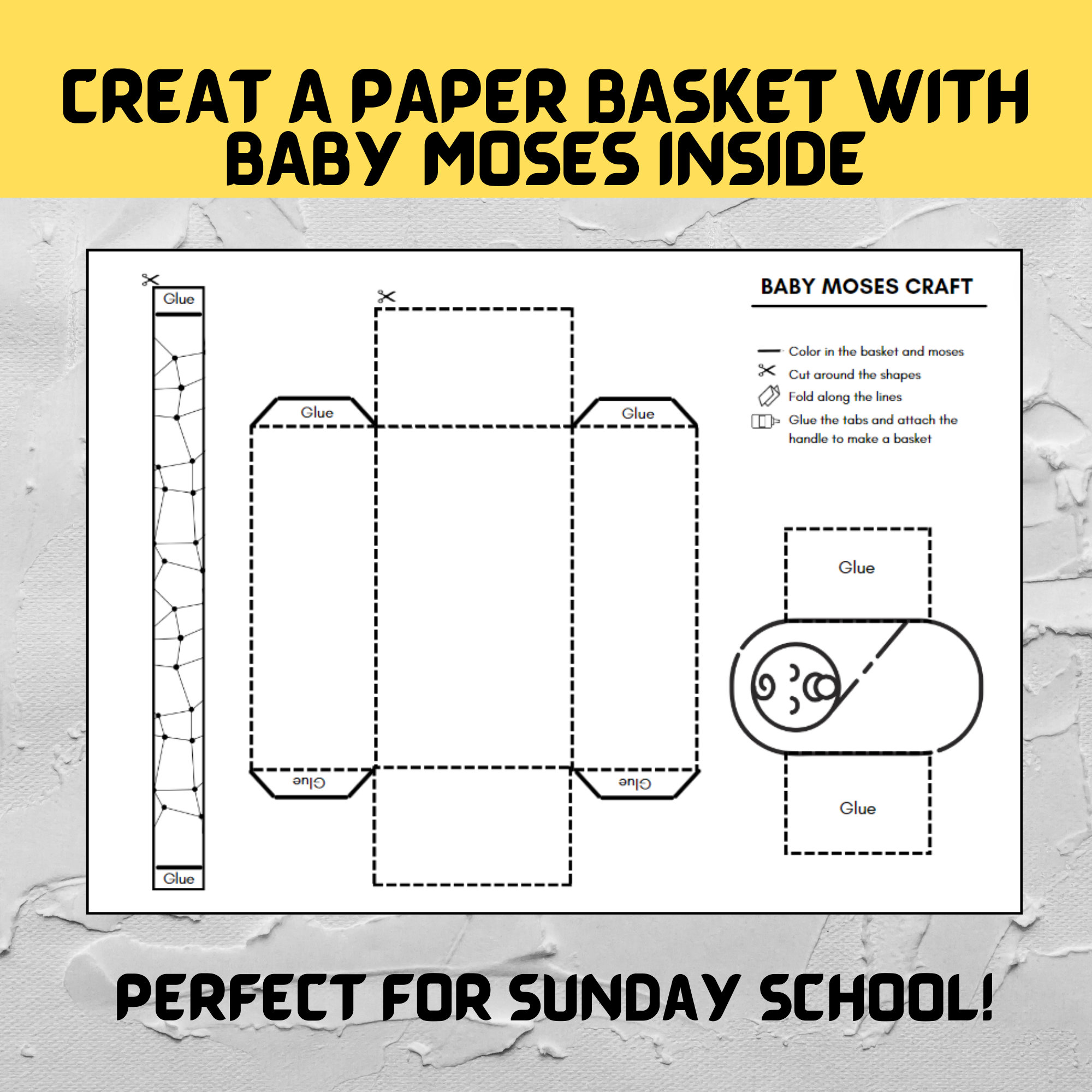 Baby Moses Printable, Sunday School Craft, Bible Story Activity Kids ...