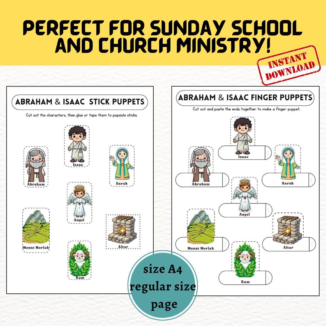 Abraham and Isaac, Sunday School Craft, the Binding of Isaac Printable ...