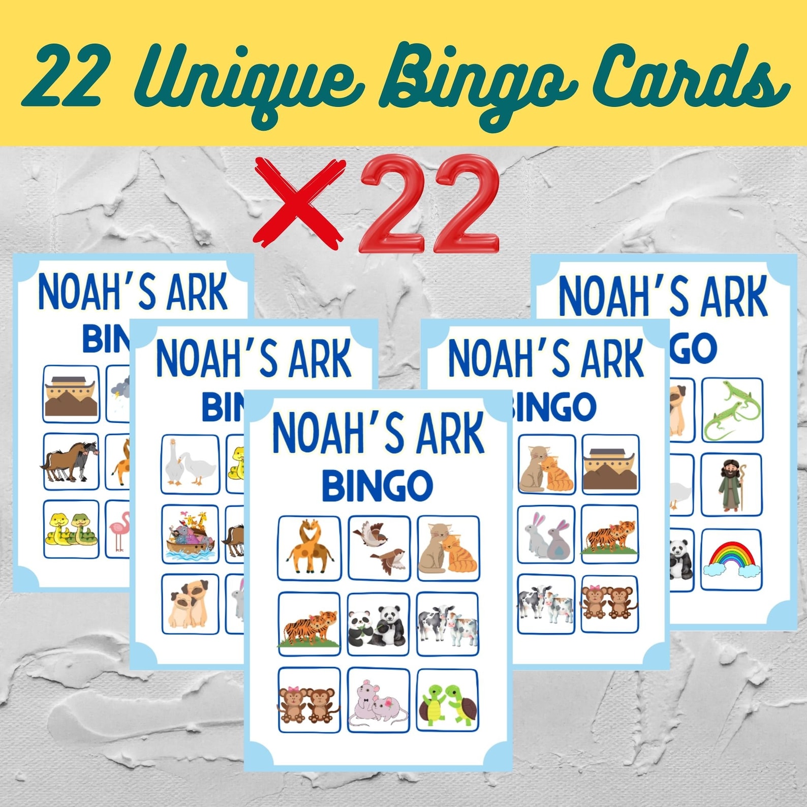 Noah's Ark Bingo Printable, Bible Activity for Kids, Genesis Old ...