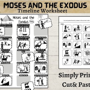 Moses and Exodus Printable, Bible Activity for Kids, Old Testament ...