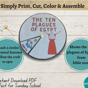 The Ten Plagues of Egypt Spinner, Sunday School Craft, Bible Story ...