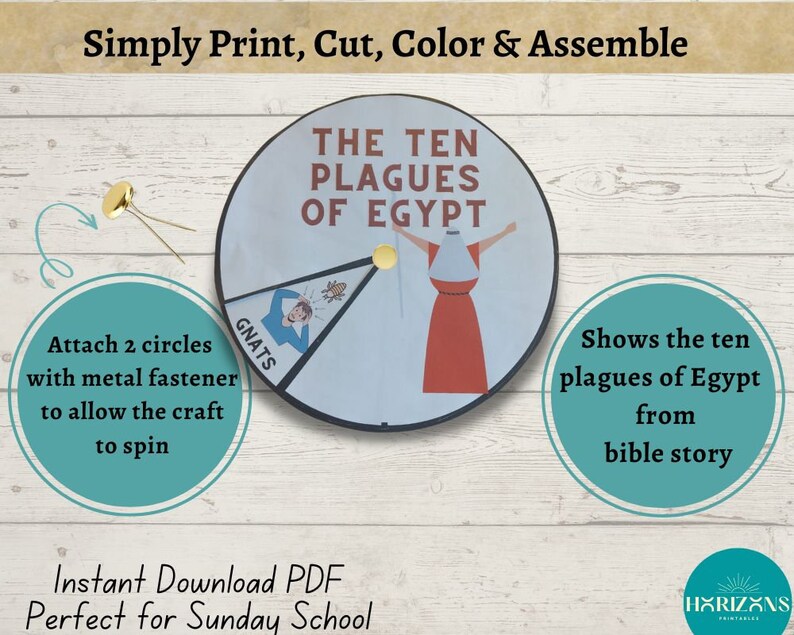 The Ten Plagues of Egypt Spinner, Sunday School Craft, Bible Story ...