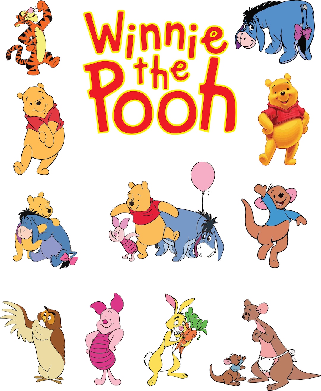 Winnie the Pooh High Res Images All Characters Included PNG, PDF, SVG ...