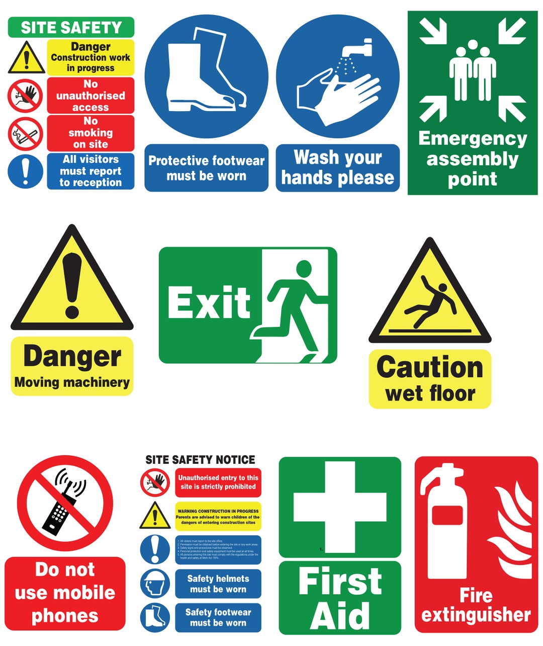 Safety Signs High Res Images All Signs Included Fully Editable PNG, PDF ...