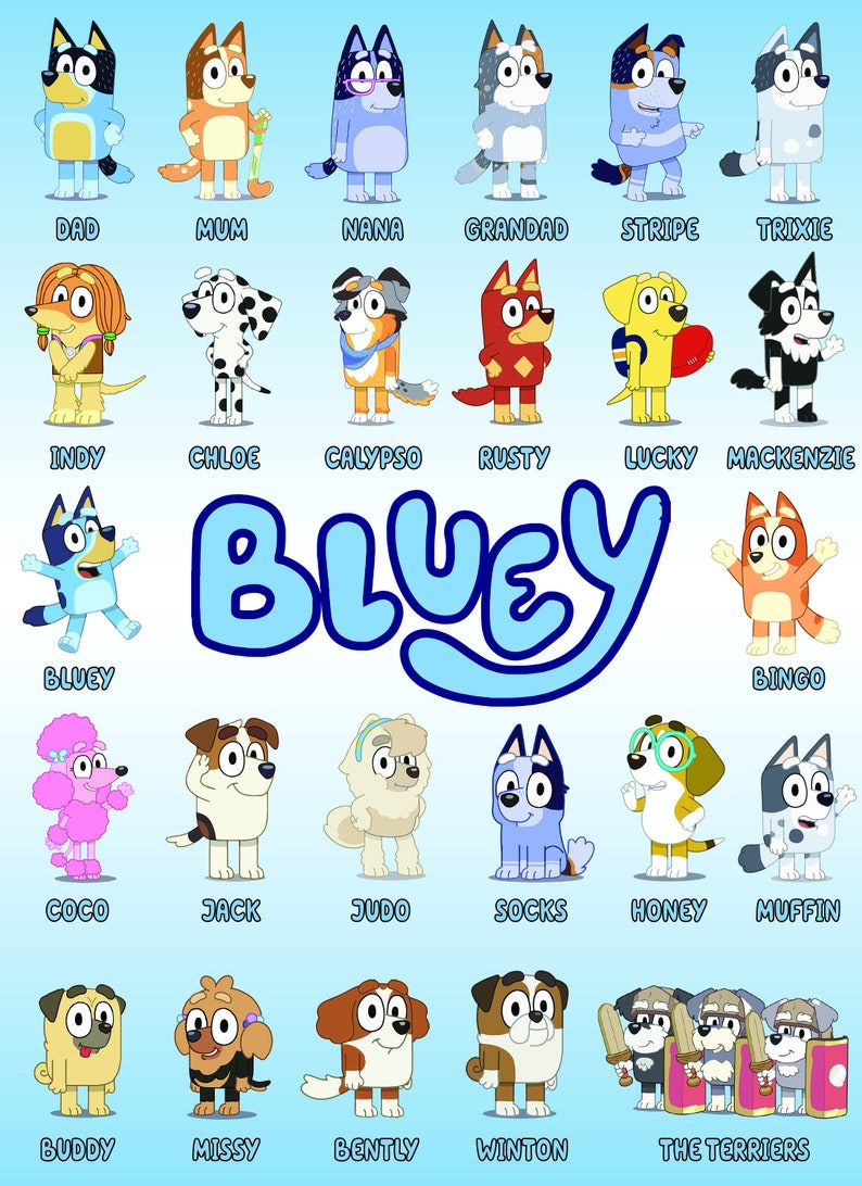 Bluey Posters A5-A0 210x148mm 1189x841mm - Etsy