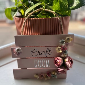 Personalised 3d Floral Room Sign, Wooden Room Sign, Personalised Name ...