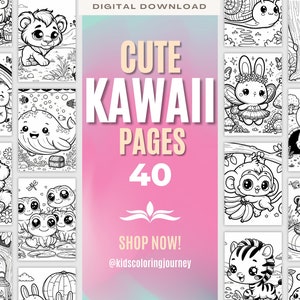 40 Cute Kawaii Forest Animals Coloring Pages for Kids and Adults ...