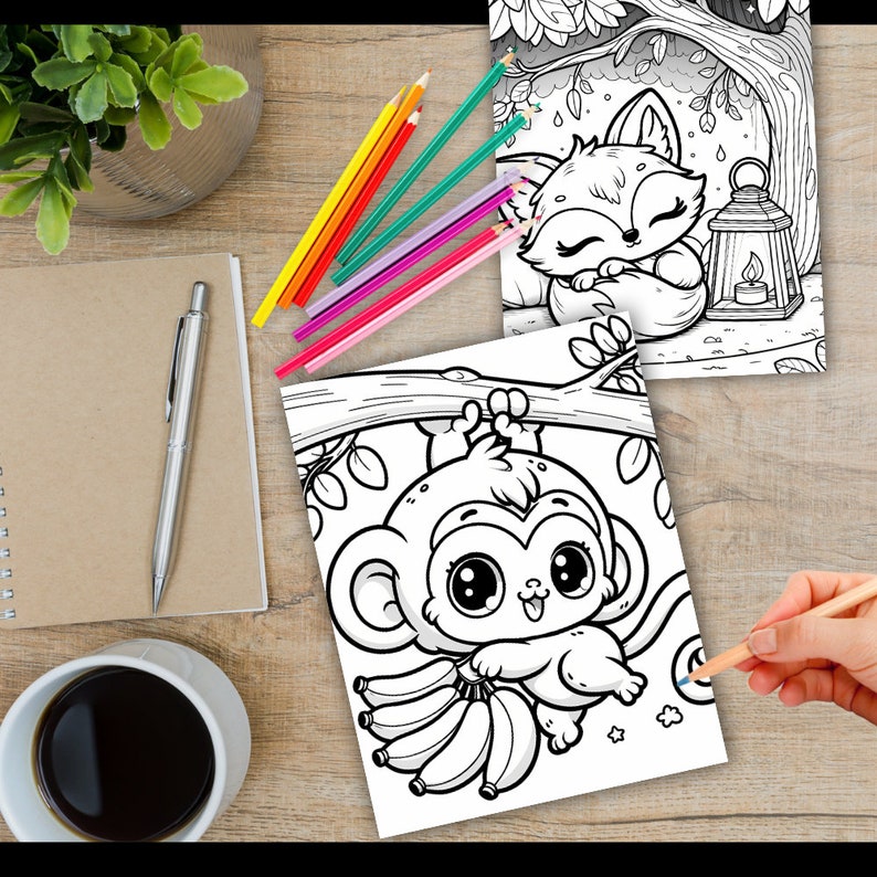 40 Cute Kawaii Forest Animals Coloring Pages for Kids and Adults ...