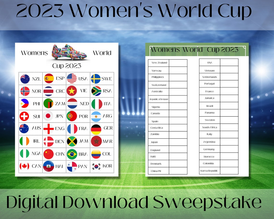 Womens World Cup 2023 World Cup Football Sweepstake Etsy Uk