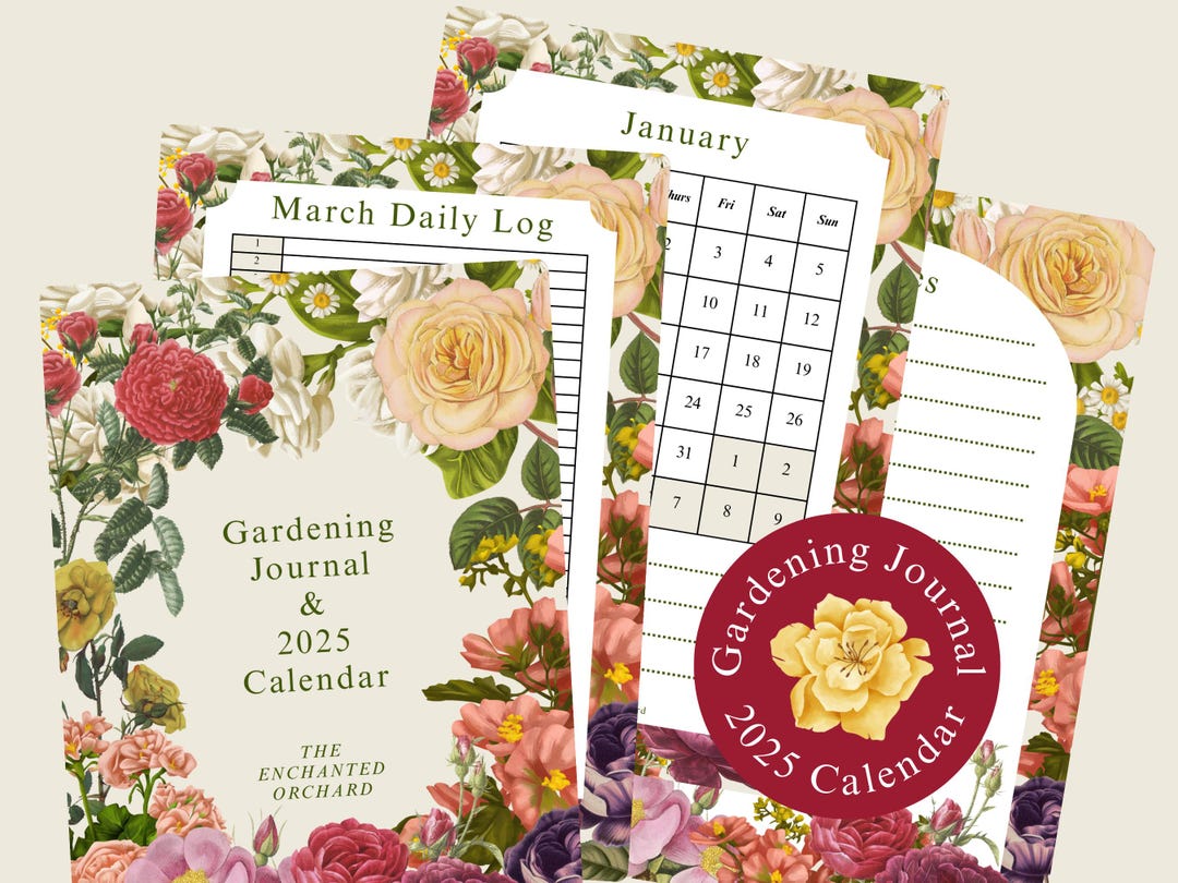 Gardening Journal 2025 Calendar PDF Printable Garden Planner Monthly ...
