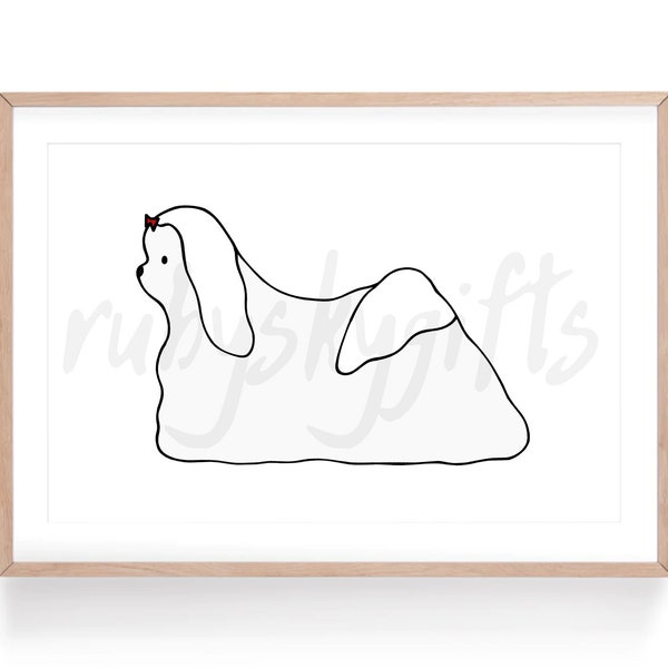 Maltese Dog Line Drawing - Etsy