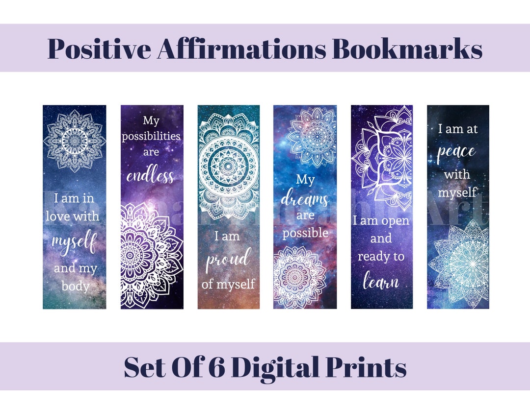 Printable Possitive Affirmation Bookmarks | Digital Download | Self ...