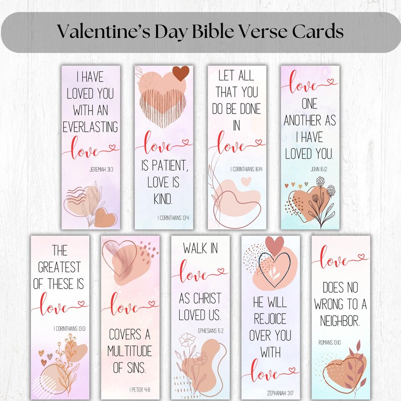 Printable Valentine’s Day Bible Verse Bookmarks | Christian Love ...