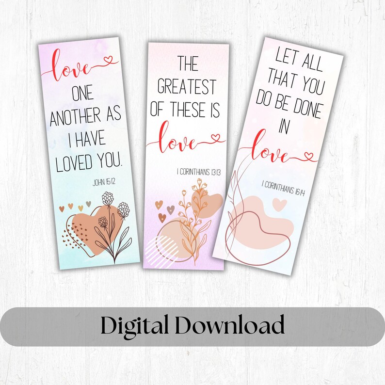 Printable Valentine’s Day Bible Verse Bookmarks | Christian Love ...