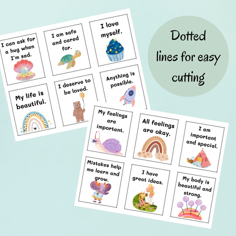 Children's Positive Affirmation Cards | Set of 54 Printable Affirmation ...