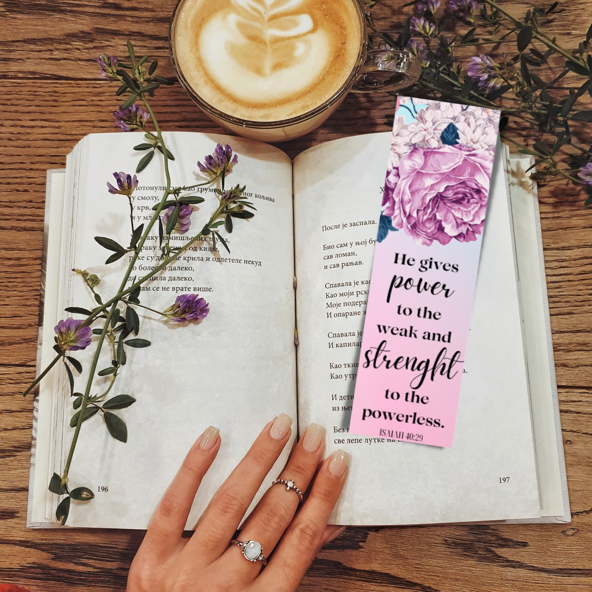 Set of 6 Inspirational Bible Verse Bookmarks Printable Scripture ...