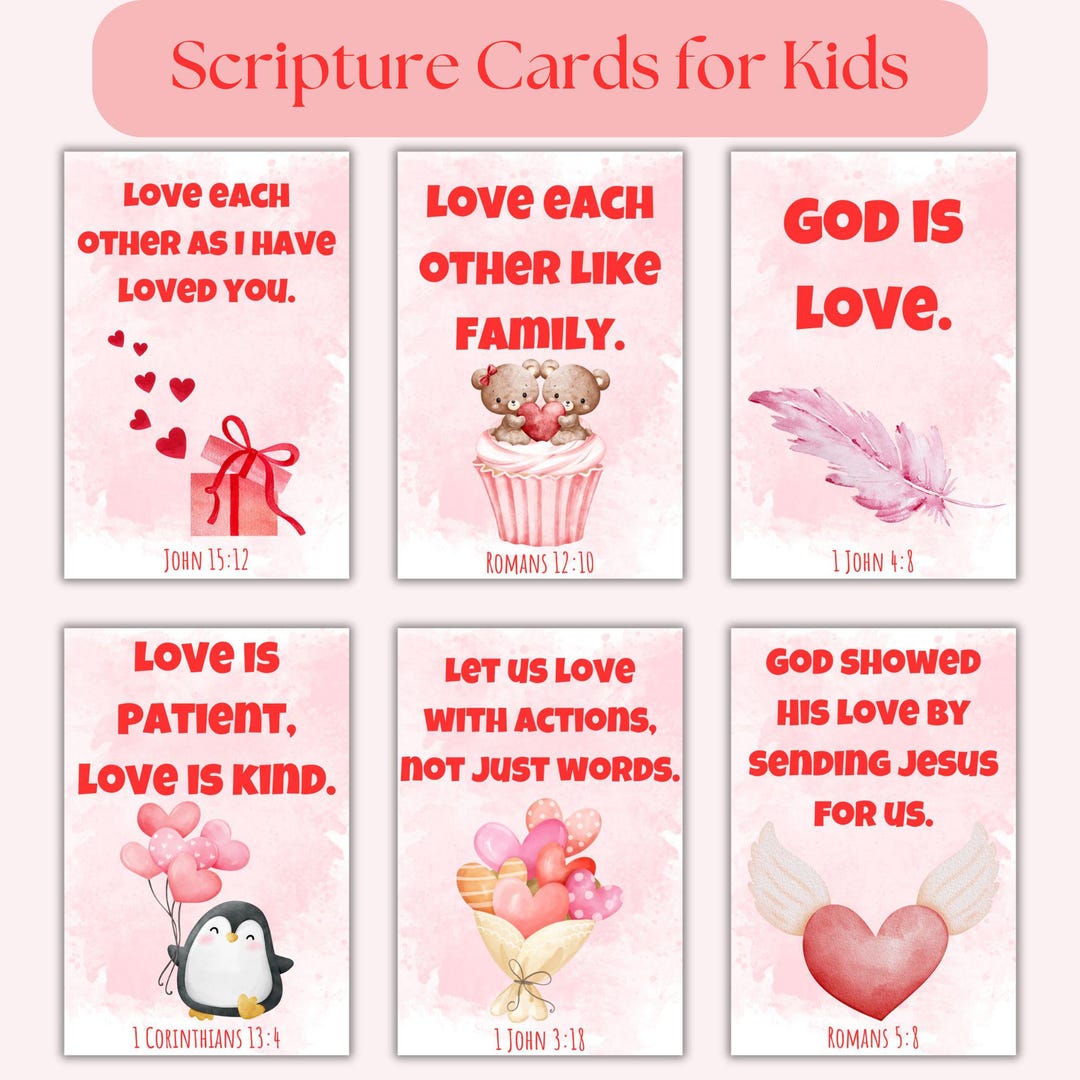 Christian Valentines Day Cards for Kids Bible Verse Scripture ...