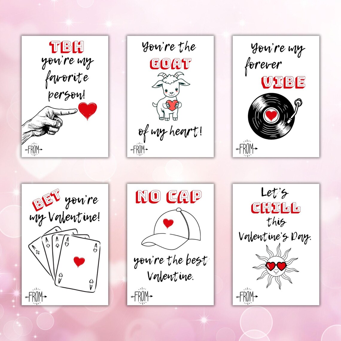 Slang Valentine's Day Cards for Kids, Funny Printable Classroom ...