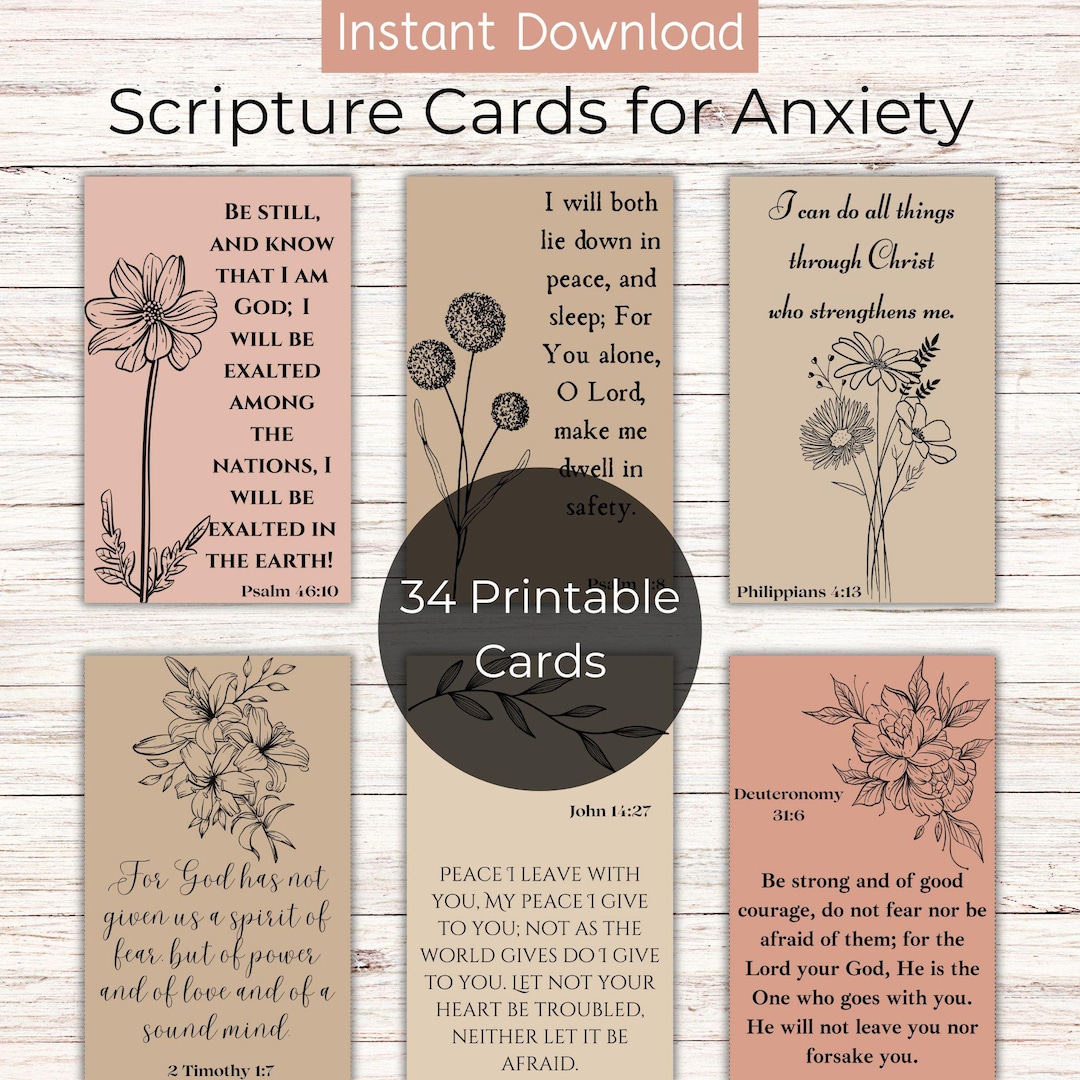 34 Bible Verse Printable Cards | Inspirational Scripture Cards ...