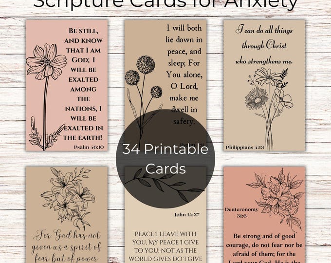 34 Bible Verse Printable Cards | Inspirational Scripture Cards ...