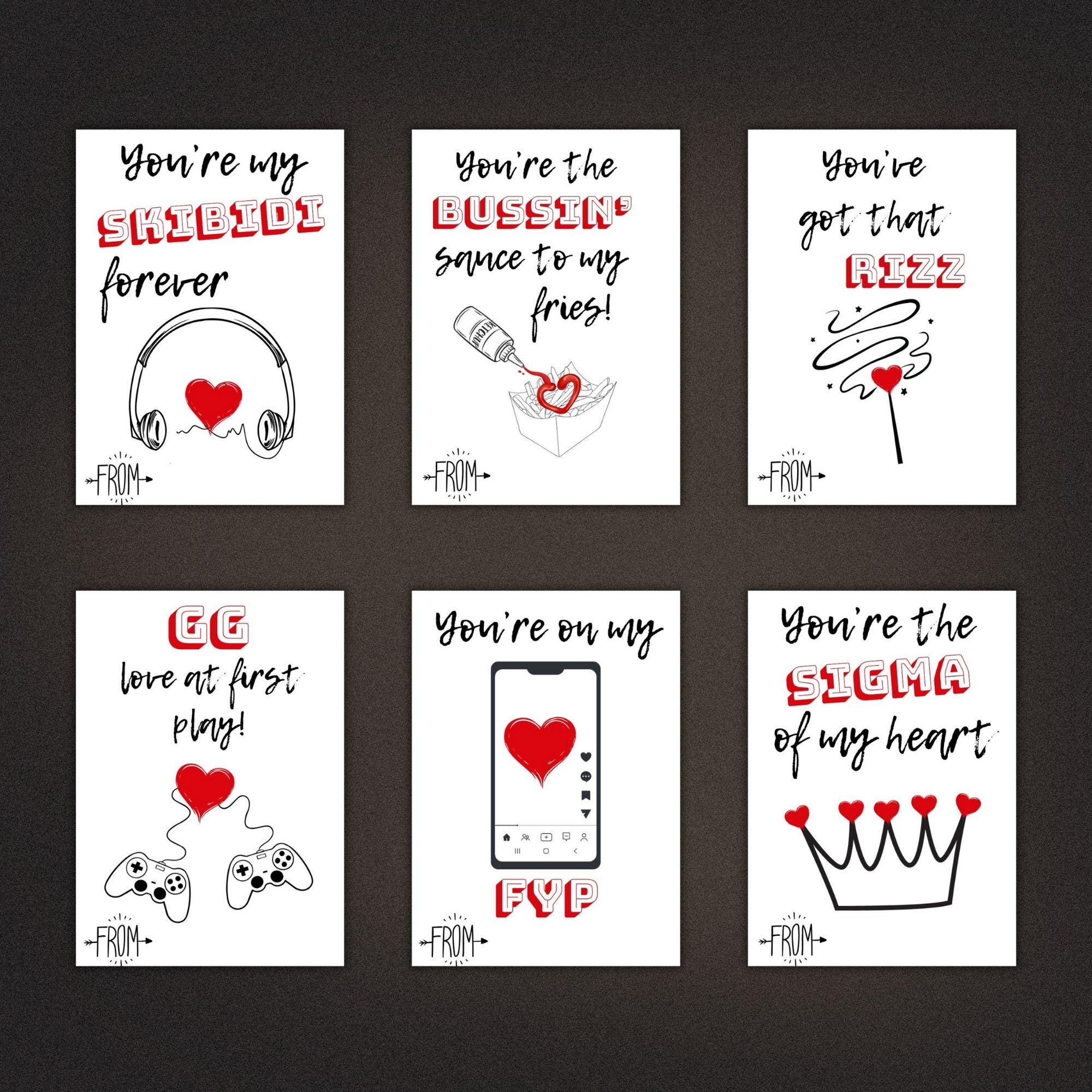 Slang Valentine's Day Cards for Kids, Funny Printable Classroom ...