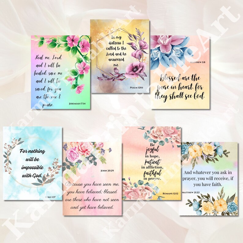 Printable Bible Scripture Cards | Bible Verse Cards | Digital Download ...