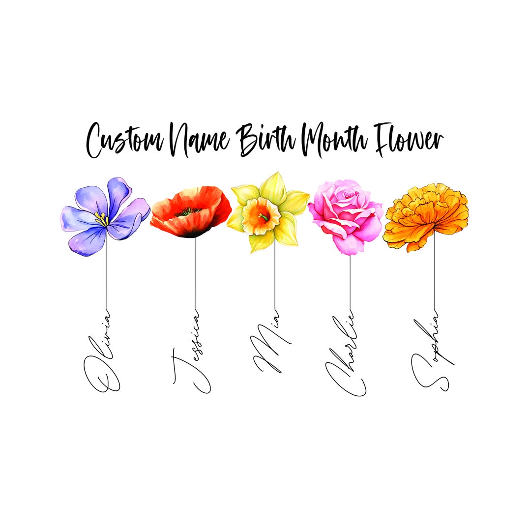 Custom Name Design, Tattoo Design Custom, Birth Flower Tattoo, Tattoo ...