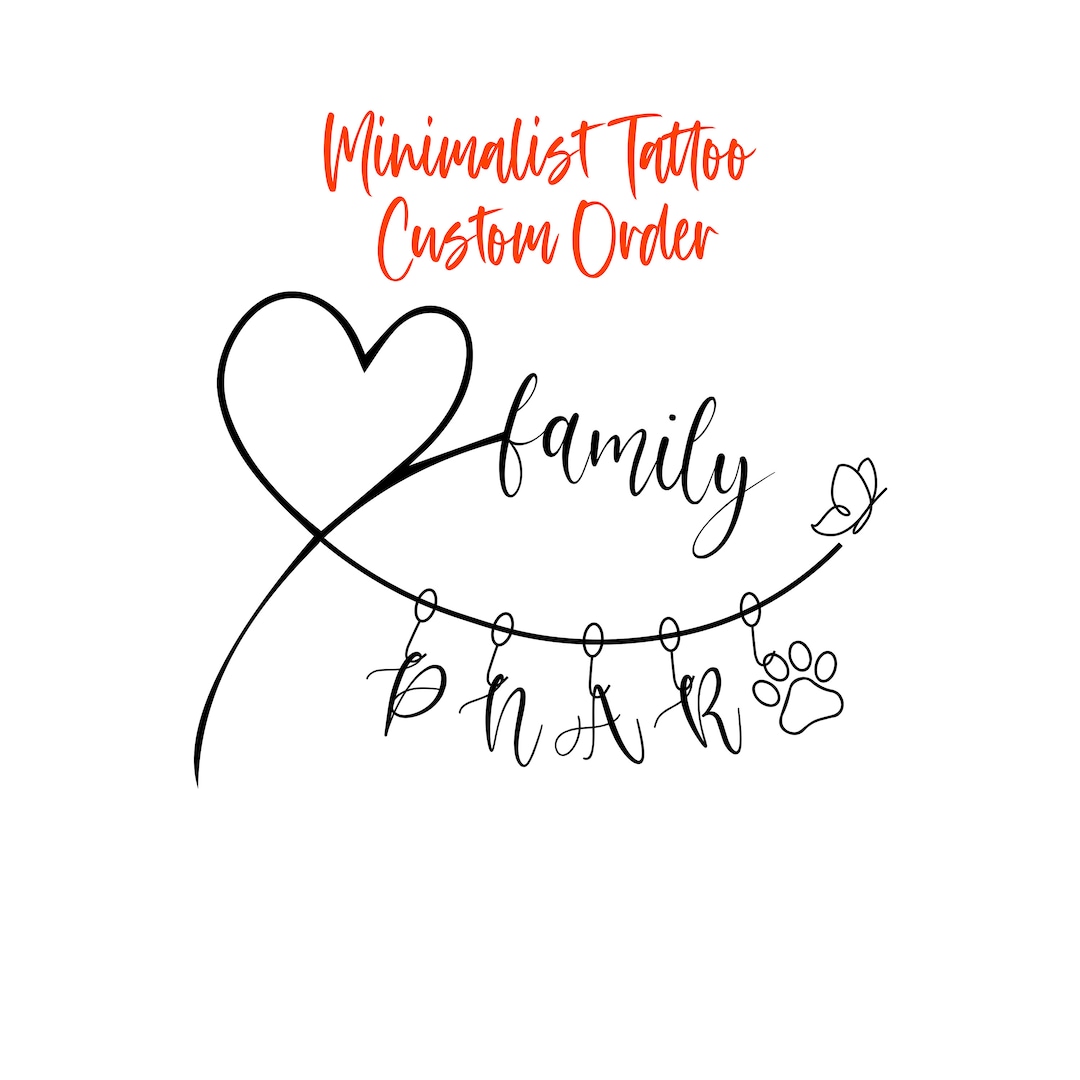 Minimalist Tattoo Printable Stencil, Custom Name Design, Tattoo Design ...