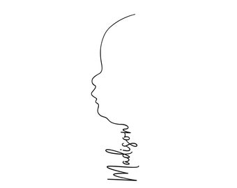 Child Side Profile Minimal Tattoo Design - Etsy