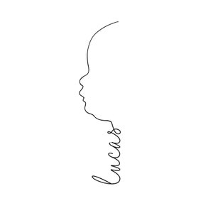 Custom Baby Side Profile With Added Name Minimal Tattoo Design - Etsy
