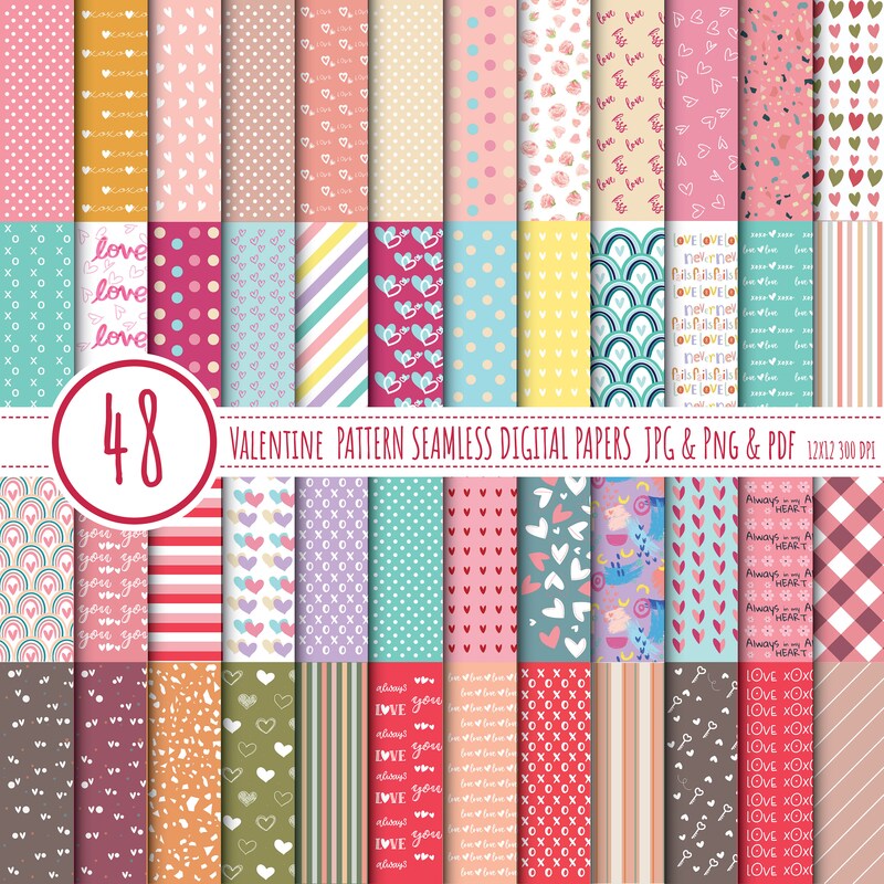 Valentine Digital Paper - Etsy