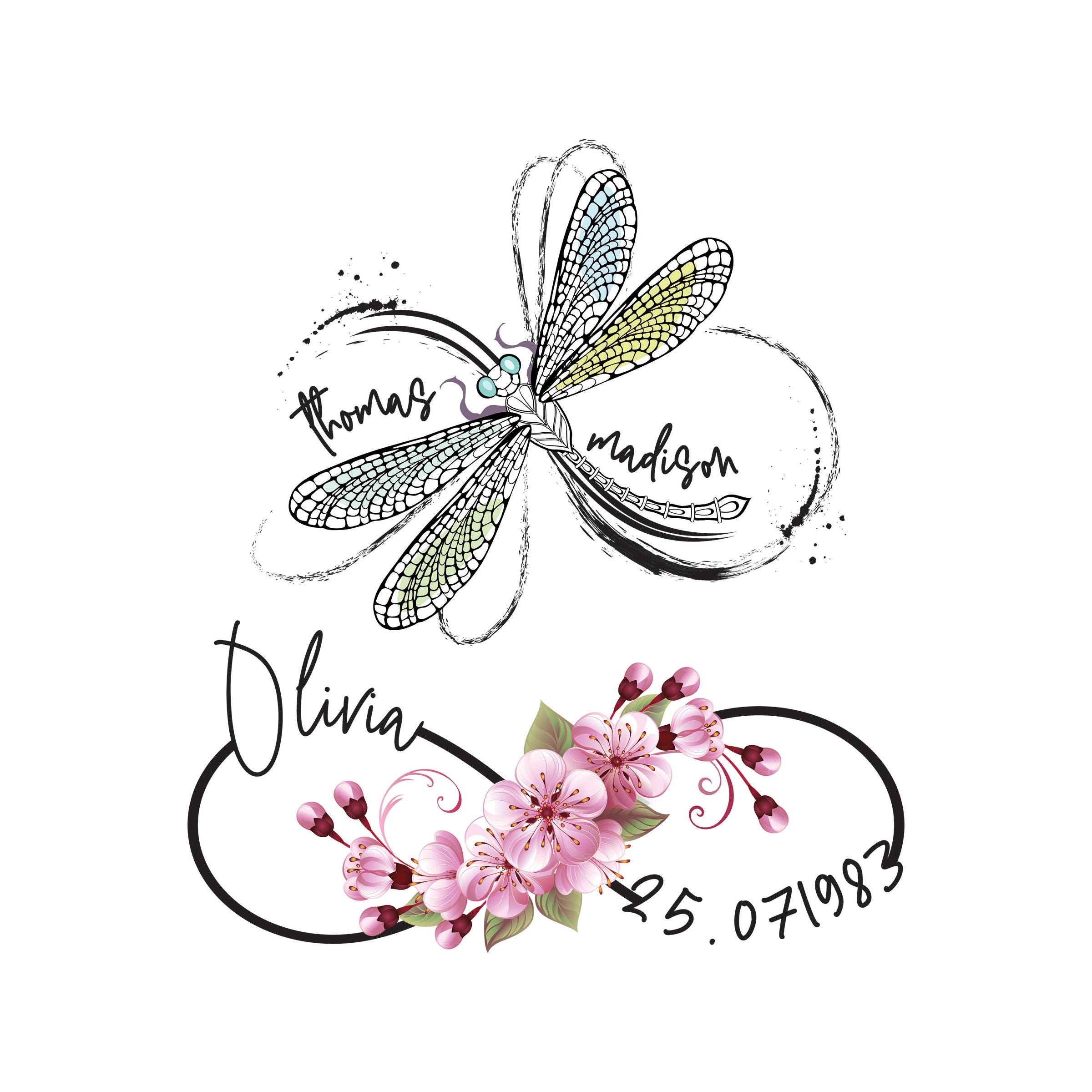 Custom Infinity Name Tattoo Design , Personalized Art (digital Download ...