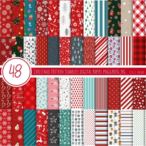 Christmas Digital Paper Holiday Scrapbook Papers Snowflake - Etsy