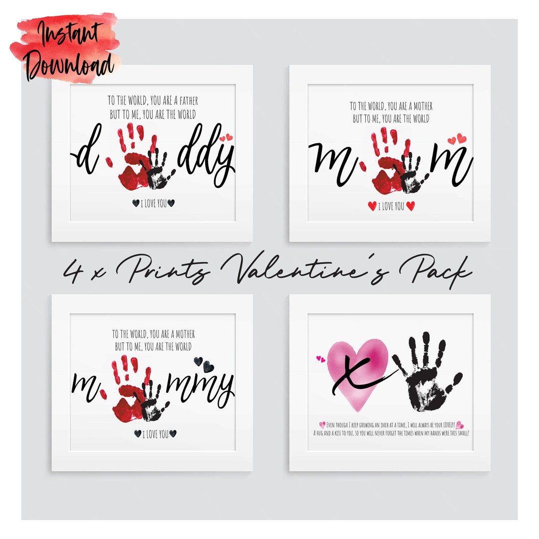 Valentines Handprint Craft Bundle Handprint Art for Kids - Etsy