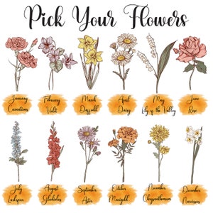 Grandma's Garden | Mom's Garden | Family Birth Month Flowers | Custom ...