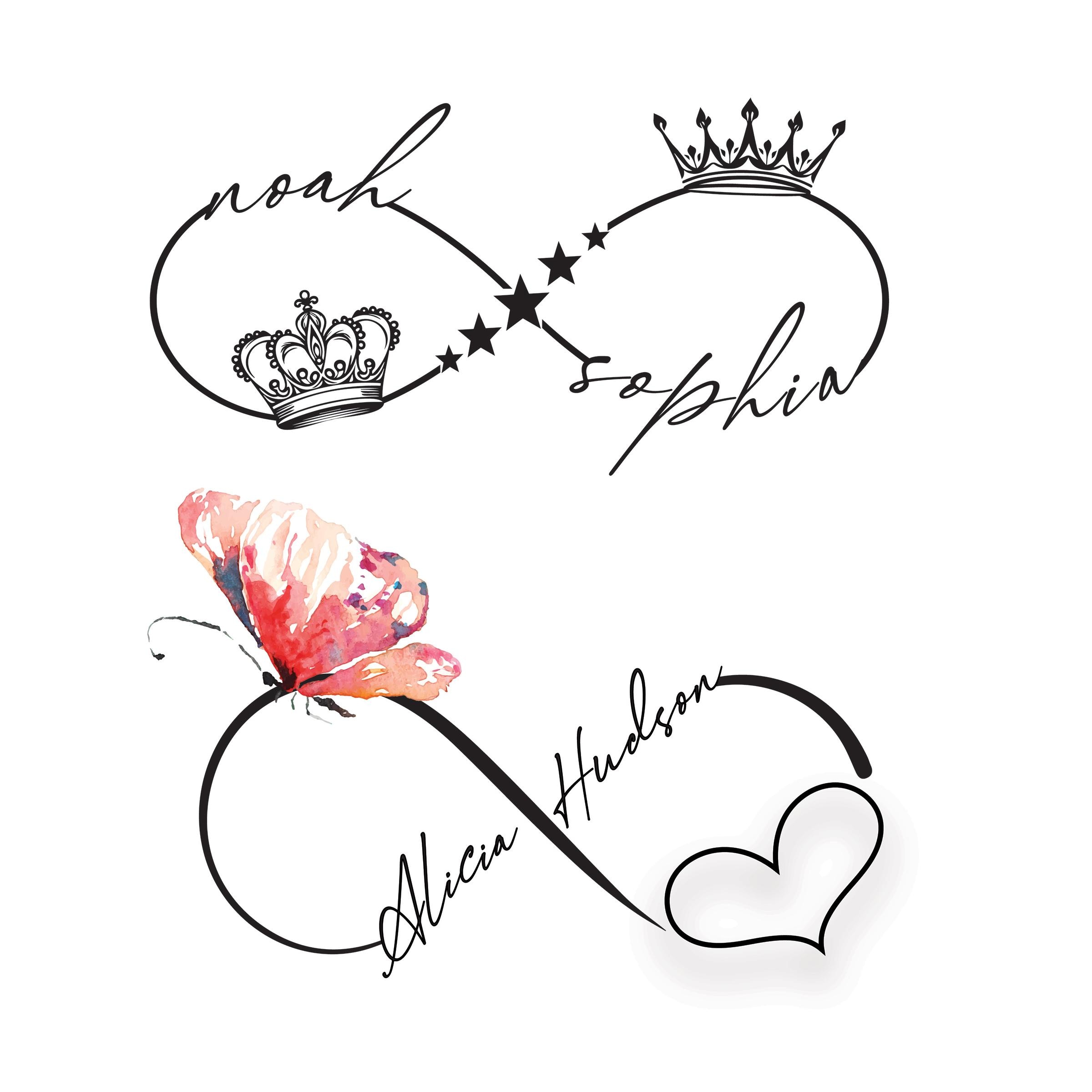 Custom Infinity Name Tattoo Design , Personalized Art (digital Download ...