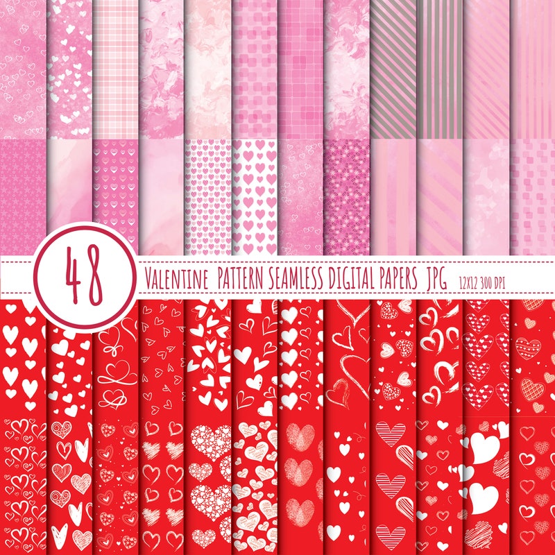 Valentine Digital Paper - Etsy