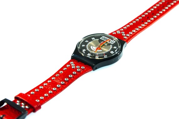 1995 Vintage Swatch "RED FLAME" GB418, never worn, in… - Gem